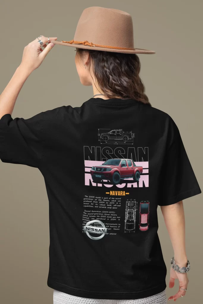 Nissan Navara Car Inspired Black Oversized T Shirt